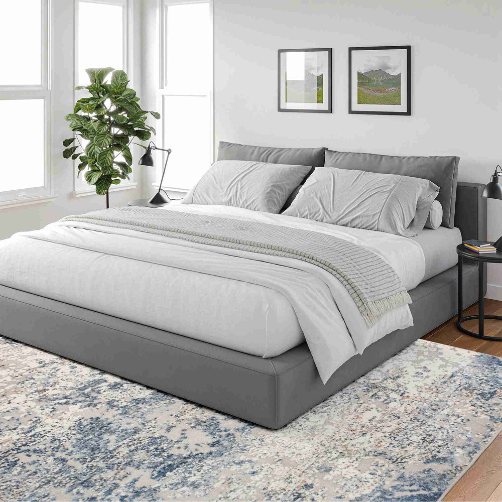 Comicomi Large Machine Washable Rug Modern Blue Rugs for Living Room