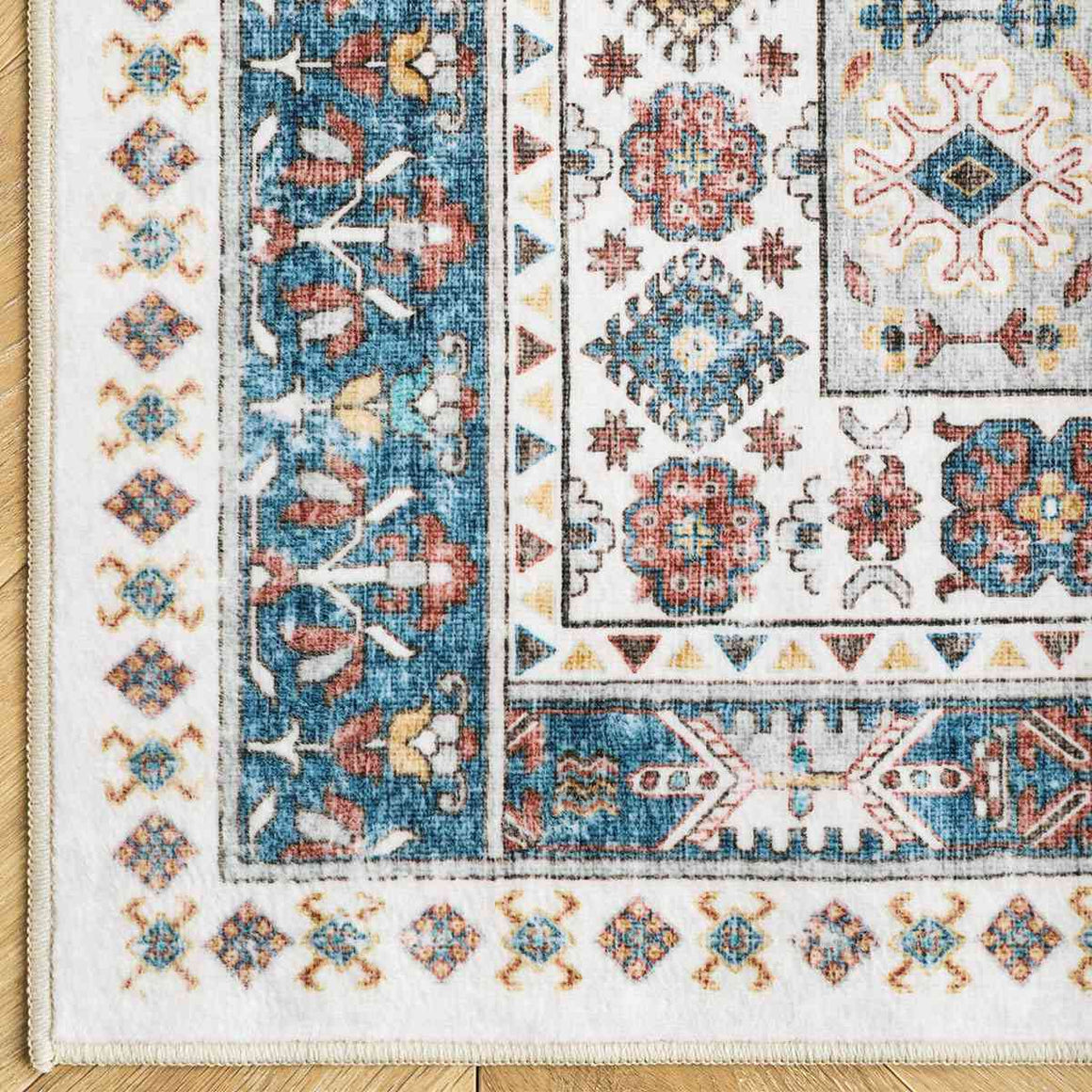 Comicomi Blue Boho Washable Large Area Rugs 8x10 Modern Home Depot Rug ...