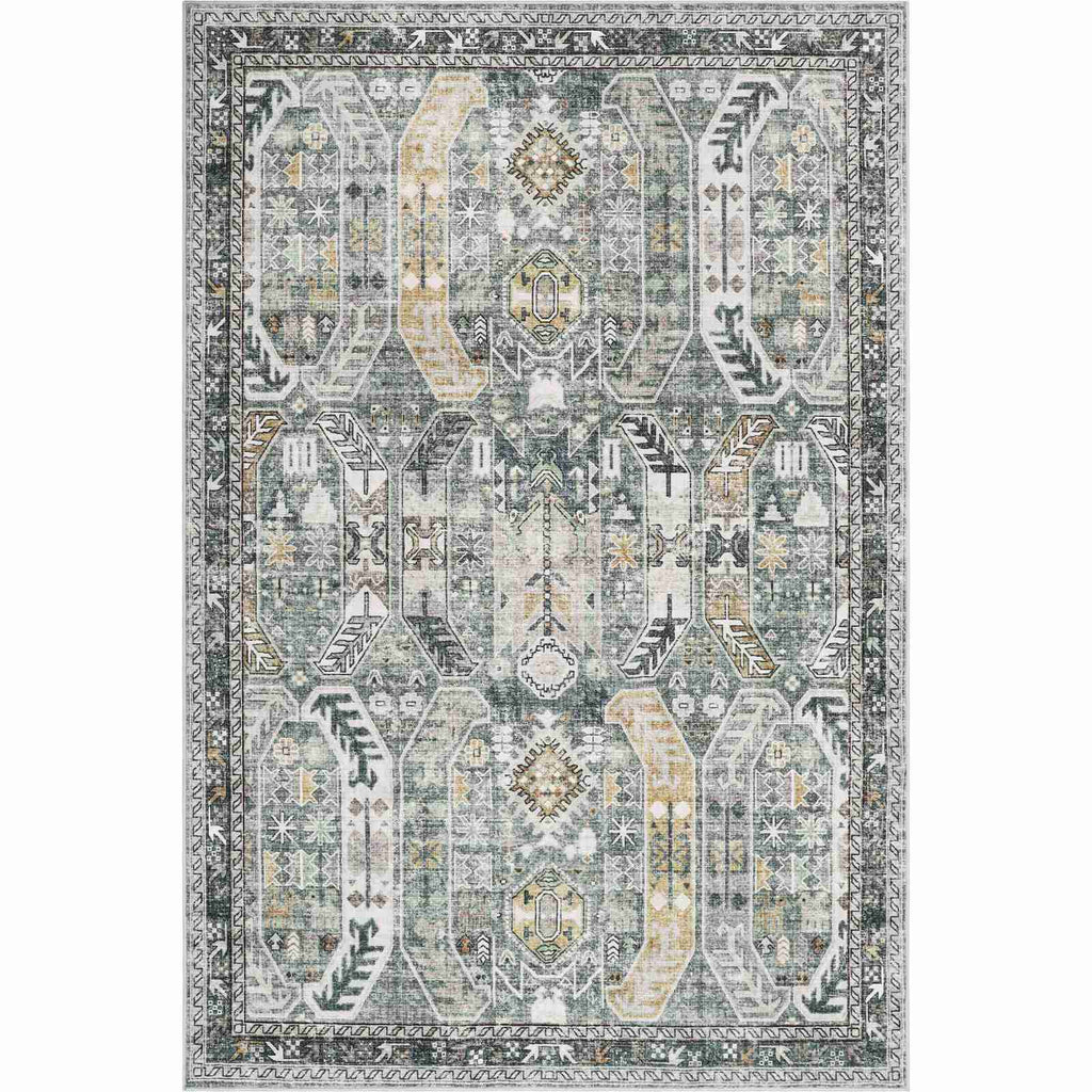 Comicomi 8x10 Green Area Rugs Easy To Clean Patterned Rug Home Depot ...